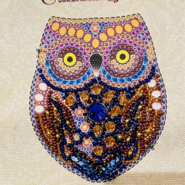 DIY Jewelry Making Kit, Seed Beaded Brooch "owl", Abris Art. Bead ...