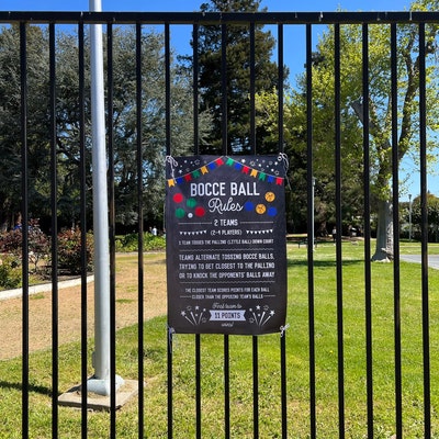 Bocce Ball Rules Sign, Bocce Ball Poster, Backyard Games, Outdoor Party ...