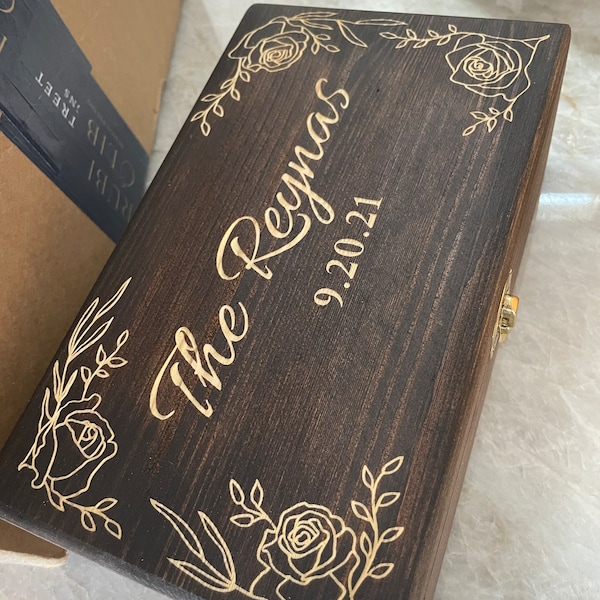 Personalized Engraved Wedding Box, Custom Anniversary Box, Wedding Gift ...