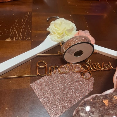 Rose/gold Wire Personalized Bridal Hanger With - Etsy