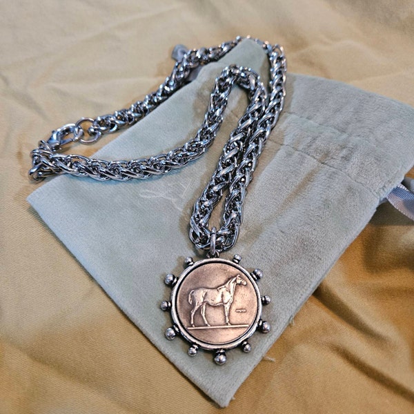 Thick Silver Chain Necklace Two Tone Double Chain Necklace Silver Cuban ...