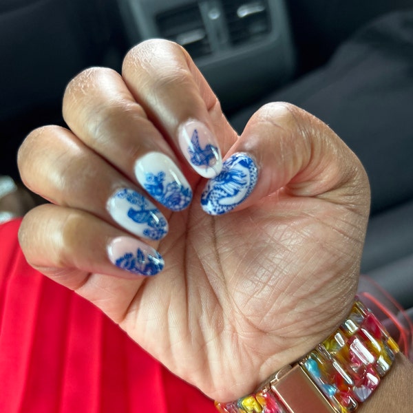 Brook - 16 Piece Press on Nails, Durable Reusuable Gel Nails, Hand ...