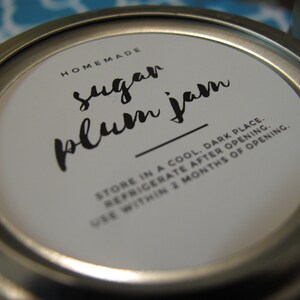 Brush Script Jar and Canning Labels Custom Water and Oil Resistant ...