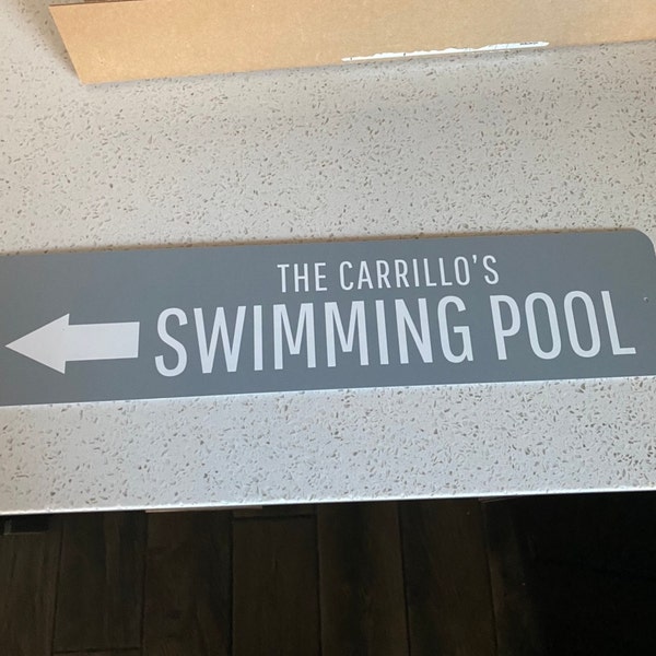 Swimming Pool Arrow Sign, Personalized Family Name Sign, Custom Summer ...