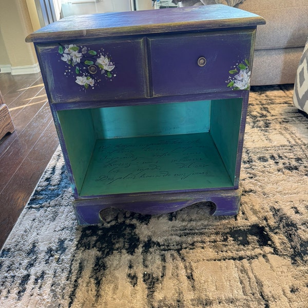 NOT 4 SALE! Antique Night Stand, Beach Lovers Furniture, Blue Green End ...