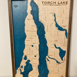 Monroe Lake Custom Wood Map Depth Map Wood Map Gift Art - Etsy
