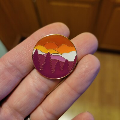 Subtle Lesbian Flag Enamel Pin Mountain Pin Enamel Cute Pin Set Pins Laple Pin Hard Enamel Pin ...
