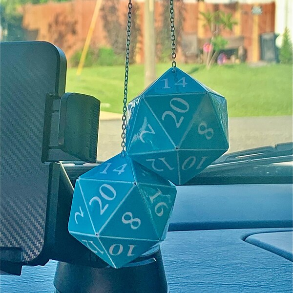 D20 Car Dice [2" Purple and Gold Holographic - "royal Gold"] - Hanging ...