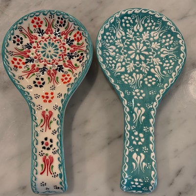 14 Color Ceramic Spoon Rest, Handmade Pottery, Spoon Rest, Kitchen ...