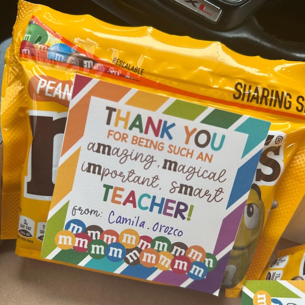 Teacher Appreciation Printable Tag | Teacher Rainbow Tags | Staff Gift ...