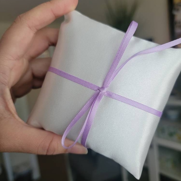 Small Ring Pillow, Ivory Satin Engagement Ring Pillow, Mini Ring Bearer ...