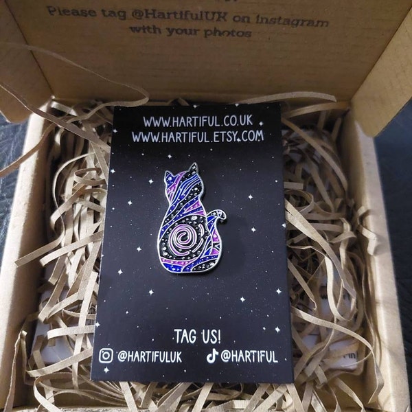 Galaxy Glitter Cat Enamel Pin: Outer Space Lapel Badge - Etsy