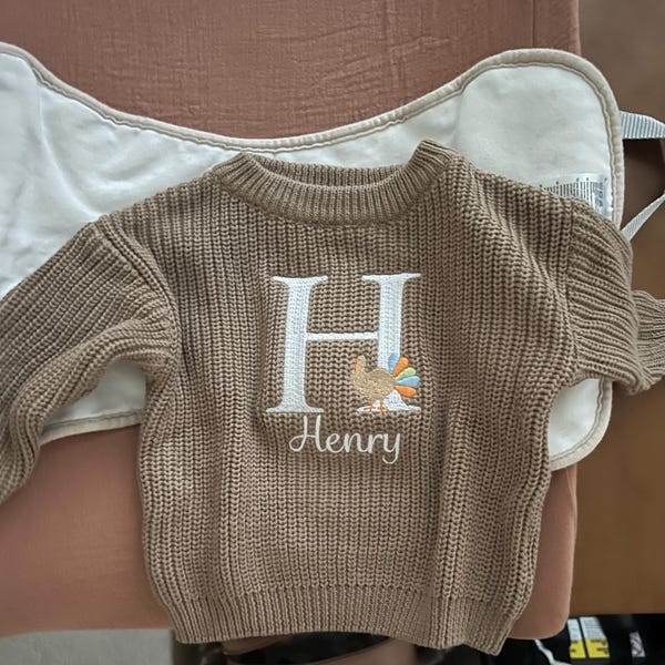 Baby Boys beary First Birthday Sweater One Embroidered Sweater With ...