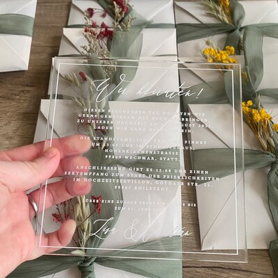 Acrylic Glass Invitation - Etsy