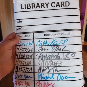 Library Card Book Sleeve, Reading Accessories, Book Lover Gift, Bookish ...