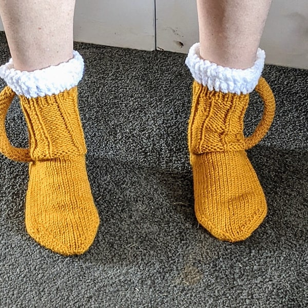 Crochet Beer Mug Socks: Novelty Oktoberfest Leg Warmers - Etsy