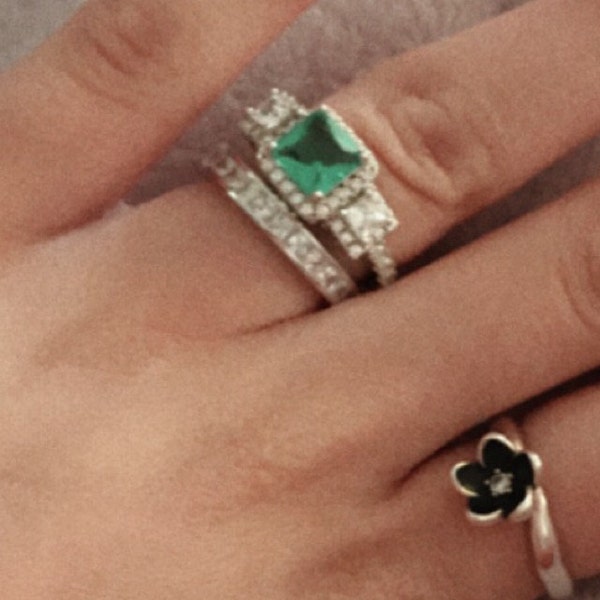 3mm Half Eternity Band Ring Invisible Princess Cut Simulated Diamond CZ ...