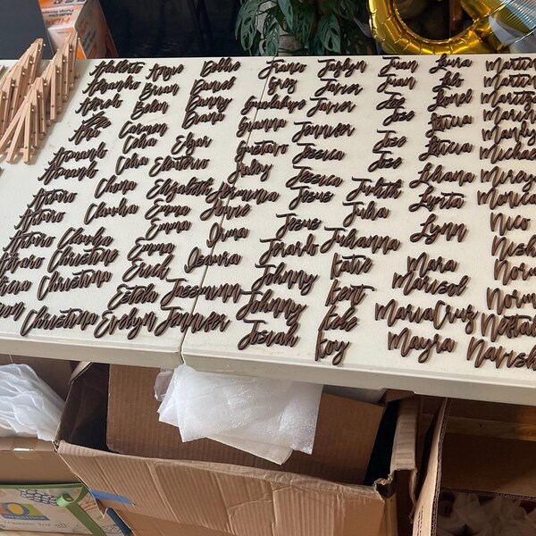 Luxury Wedding Custom Tags Name Plate Wooden Setting Wedding Name Place ...