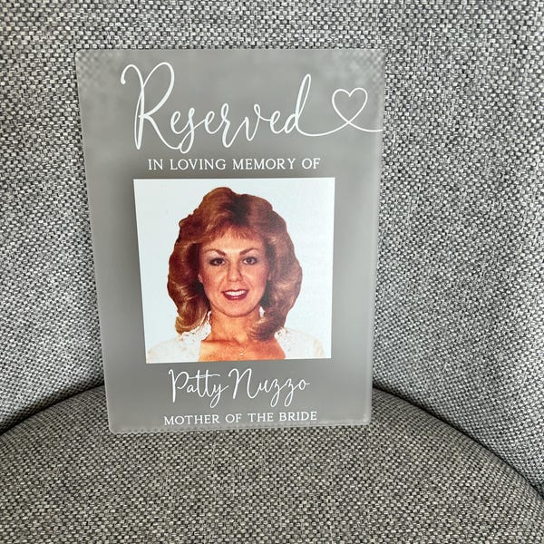 Reserved Memorial Sign, Personalized Memorial Plaque, in Loving Memory ...