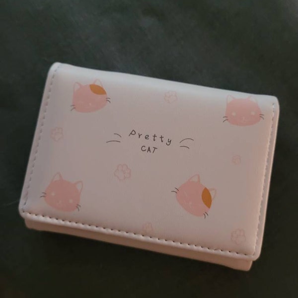 Personalized Wallet Kawaii Pretty Cat Cartoon Animal Short Wallet/ Cute ...