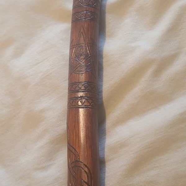 Flower of Scotland-scottish Thistle Hand-carved Walking Stick/ritual ...