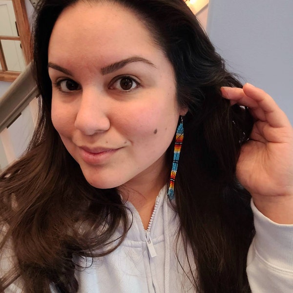 Native American Fringe Triangle Earrings - Etsy