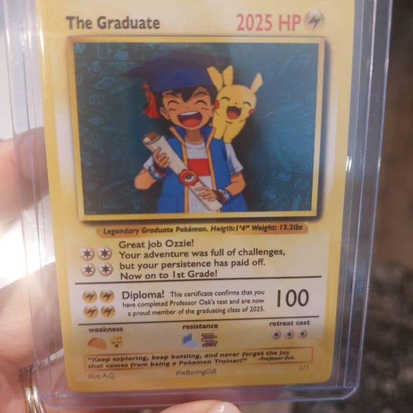 Pokemon Graduation Fan Art Displayed on a Pokemon Card - Class of 2025 ...