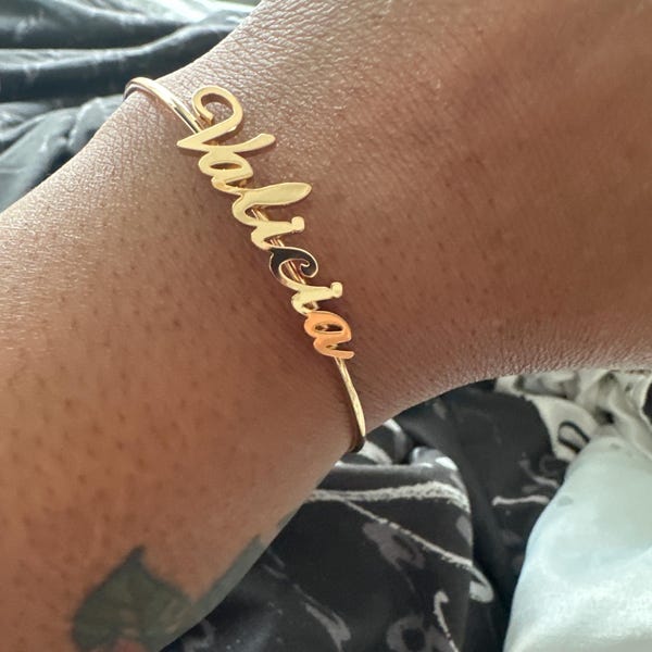 Custom Name Bangle Bracelet, Gift for Women Men Kids,nameplate Bangle ...