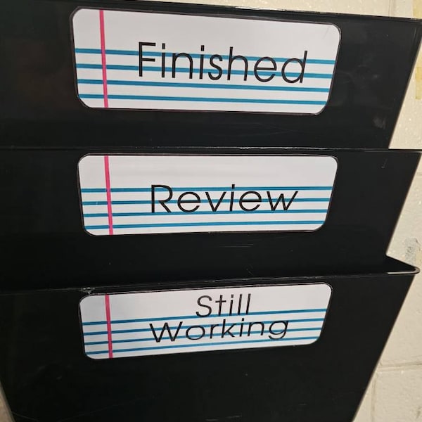 Notebook Paper Name Tags | Notebook Paper Desk Plate | Student Desk ...