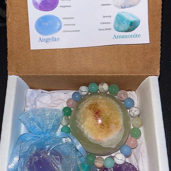 Intent Crystal Boxes - Choose Your Energy! Stress Relief, Protection, Chakra, Love, Peace ...