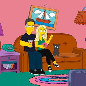 Simpsons Portrait, Christmas Gift Idea, Simpsons Couple Portrait, Gift ...