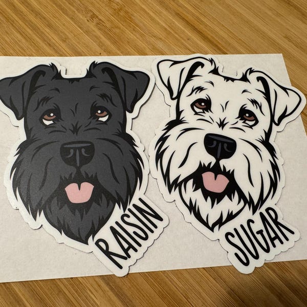 Custom Schnauzer Vinyl Stickers and Magnets |waterproof Vinyl Stickers ...