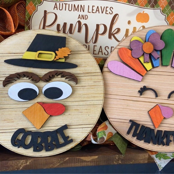 Cute Turkey Shiplap Circle Sign, Turkey Shiplap Sign, Turkey Bundle ...