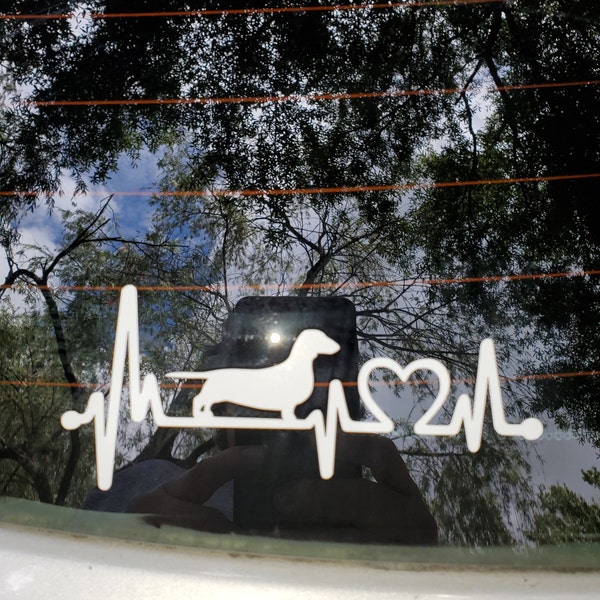 Dachshund Heartbeat Lifeline Dog Decal Sticker for Car Window - Etsy