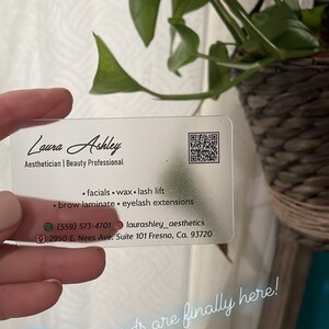 Transparent Business Card Clear QR Code Pvc Acrylic Frosty | Etsy