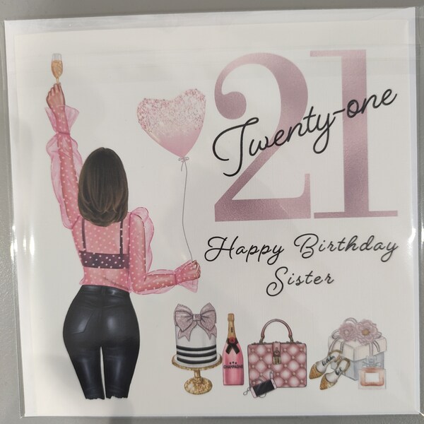 21st Birthday Card for Daughter, Sister, Granddaughter, Niece ...