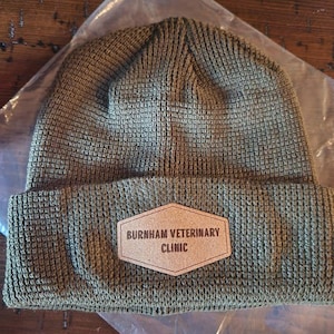 Custom Leather Patch Knit Beanie Design Your Own Personalized Beanie ...