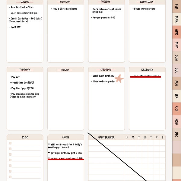 Boho Undated Goodnotes Planner, Weekly Digital Planner, Monthly Planner ...