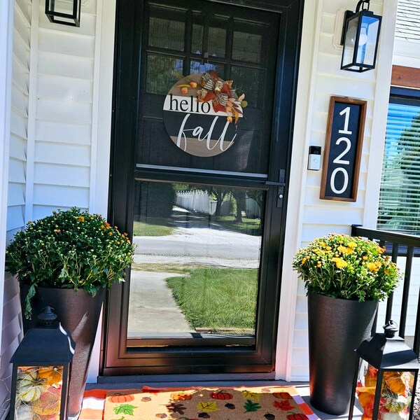 Hello Fall Door Hanger | Fall Decor | Front Door Decor | Fall Porch ...