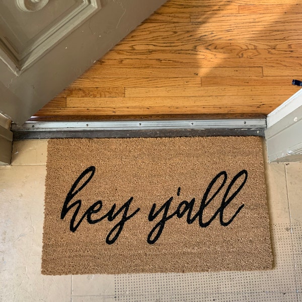 Hey Yall Door Mat, Funny Welcome Mat, Housewarming Gift, Porch Decor ...