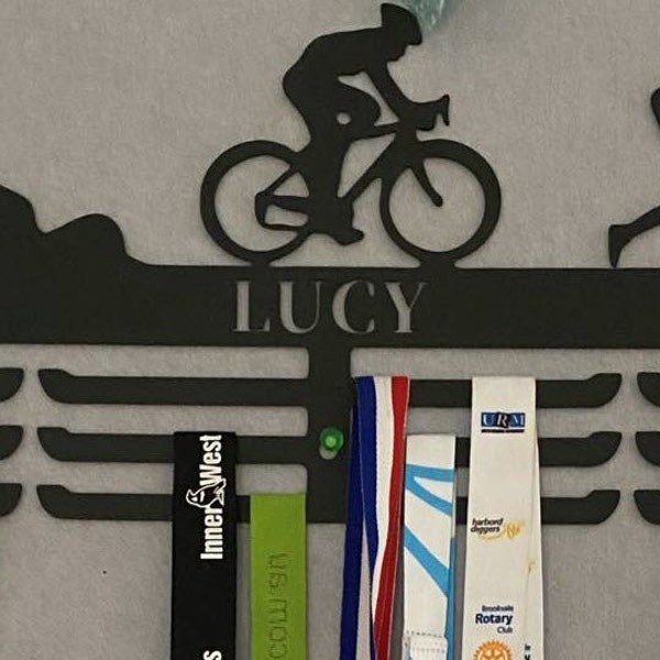 Custom Triathlon Medal Holder, Custom Triathlete Names, Color Medal ...