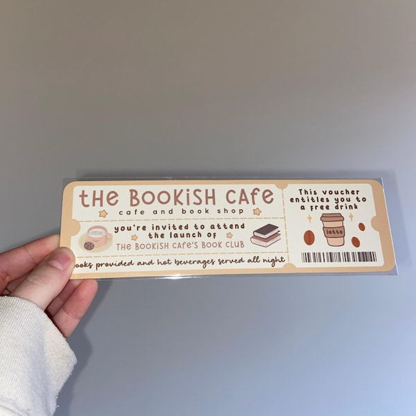 The Bookish Cafe Book Club | Coffee and Book Lover Bookmark | Coffee ...