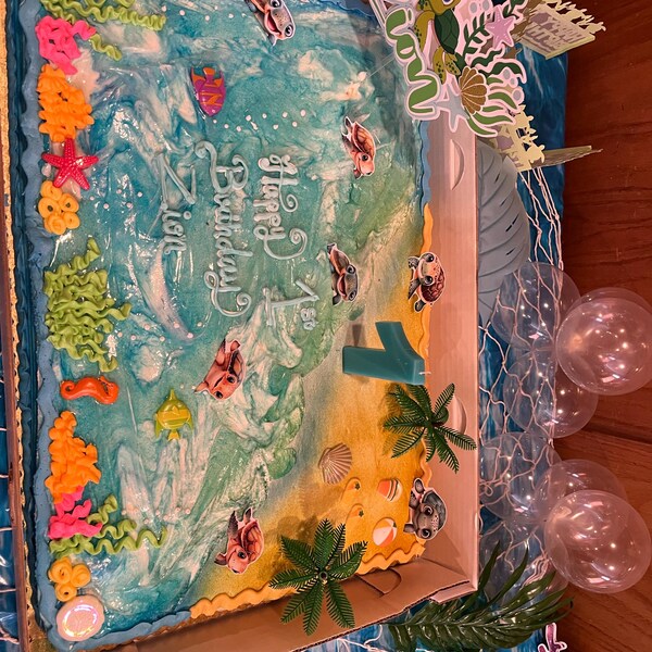 Under the Sea Birthday Banner Watercolor Whales Ocean Party Supplies ...