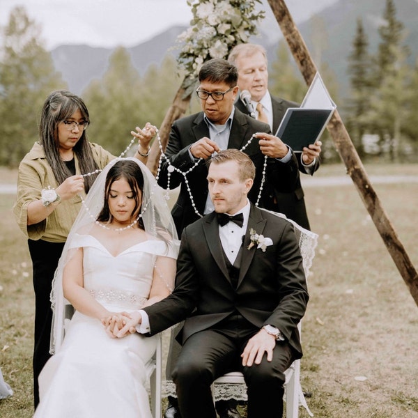 Filipino Unity Veil and Cord Set, Wedding Rosary-like Cord With ...