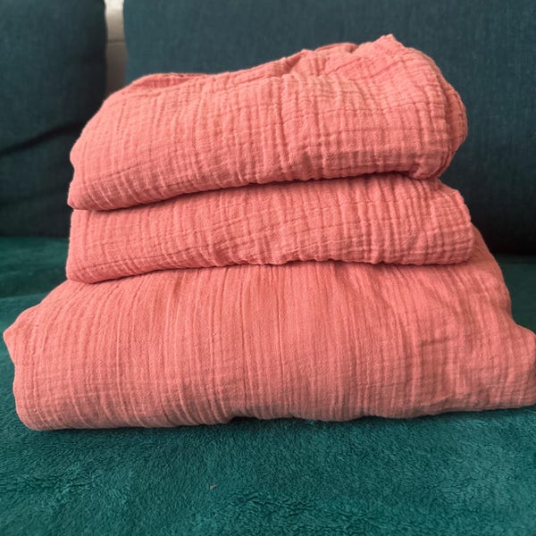 Organic Muslin Duvet Cover Set, 2 Layer Gauze Set, Gauze Duvet Cover ...