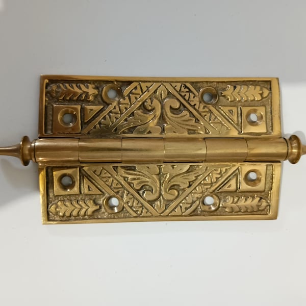 4.5" Classic Brass Door Hinge, Vintage Solid Brass Golden Door Hinge ...