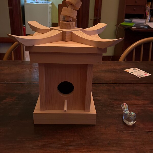 Pagoda Birdhouse, Hanging Cedar Bird House, Japanese Garden Decor - Etsy