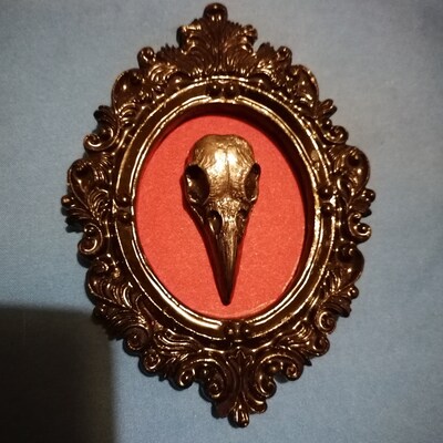 Raven Skull Round Filigree Frame, Gothic Home Decor, the Crow Art ...