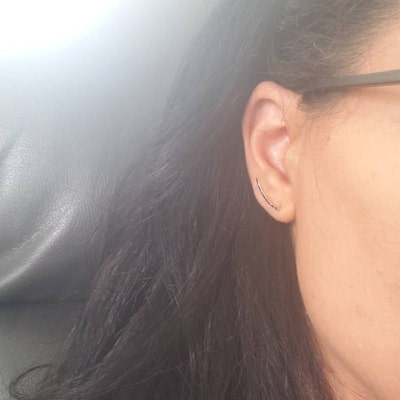 Silver Helix Cuff Ear Cuff Double Helix Cuff Hammered Ear Cuff ...