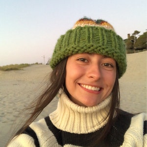 CUSTOM Multi-colored Beanies Hand Knit Chunky Beanies - Etsy